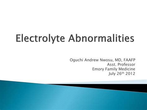 Ppt Electrolyte Abnormalities Powerpoint Presentation Free Download Id6653119