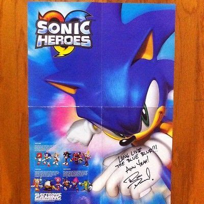 Rare Big Sonic Heroes Poster Signed By Ryan Drummond Electronic Gaming