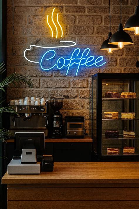 Handmade Led Neon Coffee Sign Café Wall Decor Bright Glow Etsy