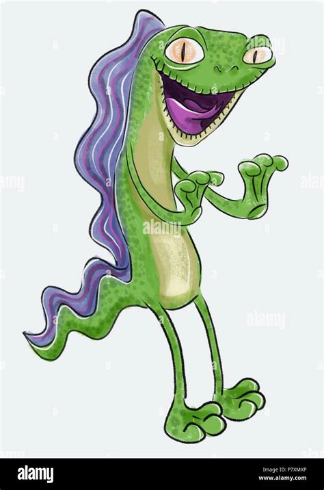 A Cool Happy Newt Character Illustration Stock Photo Alamy