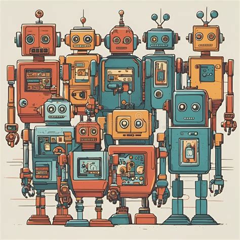 A Bunch Of Robots That Are Next To Each Otherai Generated Stock