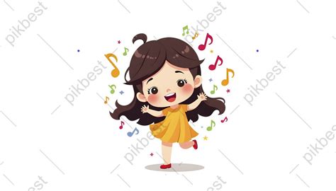 ภาพhappy Chibi Girl เต้นรำกับโน้ตดนตรีเทมเพลต แบบ  ดาวน์โหลดฟรี Pikbest