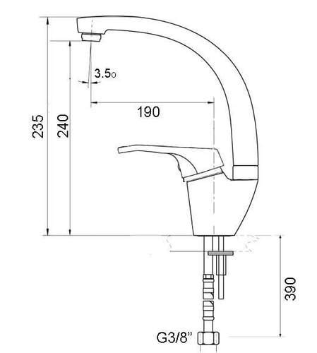 מדגל ברז ברבור פיה ארוכה לכיור מטבח סדרת אופק 70808