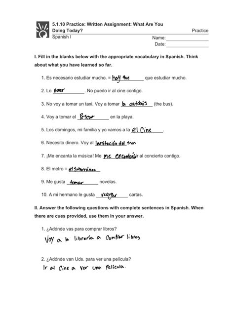 5110 Practice Written Assignment What Are You Doing Today