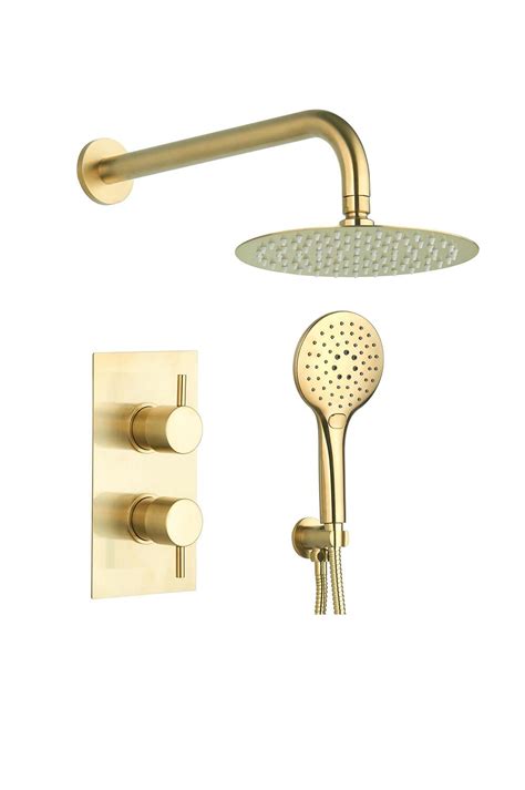 Round Concealed Thermostatic 2 Handle 2 Way Shower Kit With Ss Head