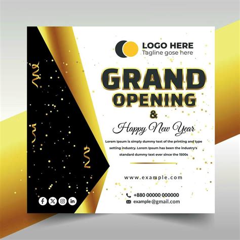 Grand Opening Social Media Banner Design 36490445 Vector Art At Vecteezy