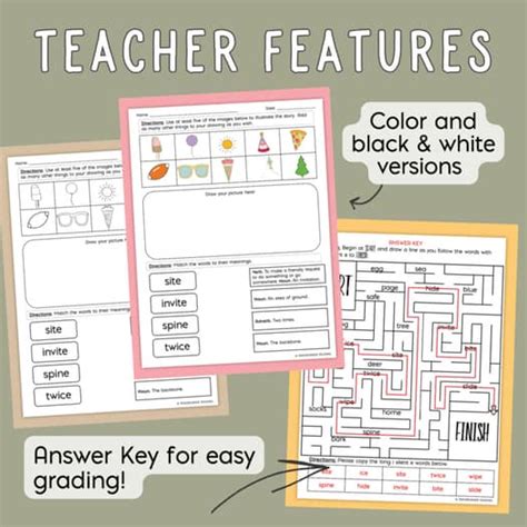 Long I Silent E Words Reading Passage And Activities Vce Worksheets