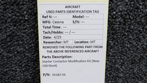 Kit For Sk182 56 Cessna Starter Contactor Modification New Old Stock