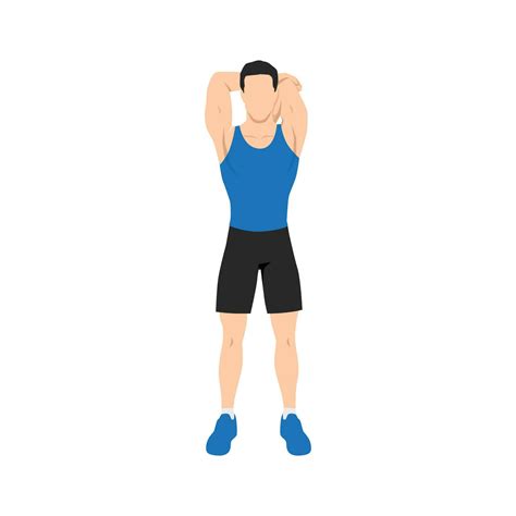 Man Doing Overhead Triceps Stretch Exercise 32979936 Vector Art At