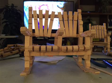 Diy Double Rocking Chair With Clothes Pins Diy Wooden Clothespin