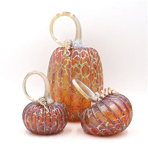 Hand Blown Glass Pumpkins Jack Pine Studio