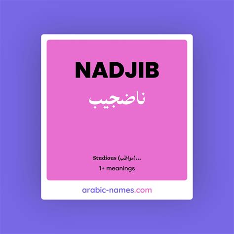 Nadjib ناضجيب Meaning In Arabic And English Arabic Names