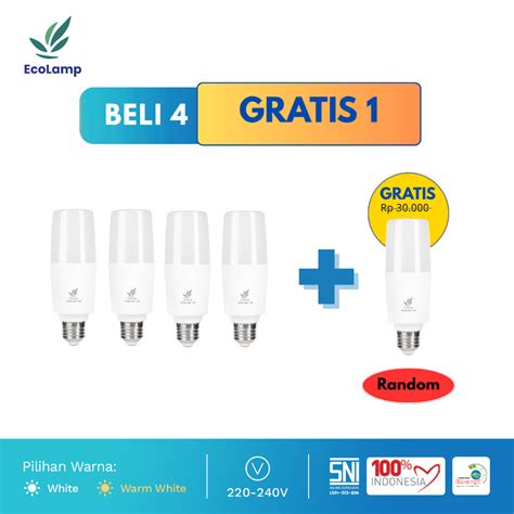 Jual Ecolamp Beli 4 Gratis 1 Lampu Led Premium Standard Sni Daya
