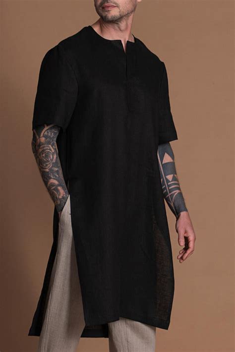 Mens Linen Tops And Tunics Custom Flax Clothes For Men Shantima