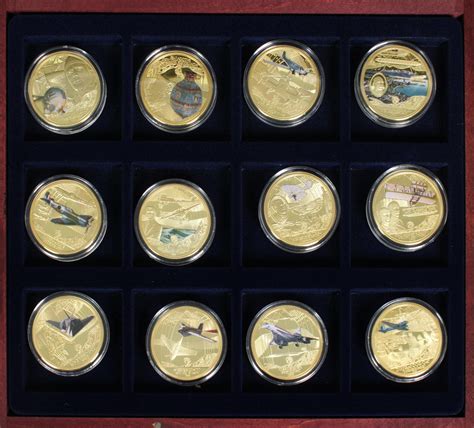 Lot History Of Aviation Twelve 2019 Gold Plated Coloured Print