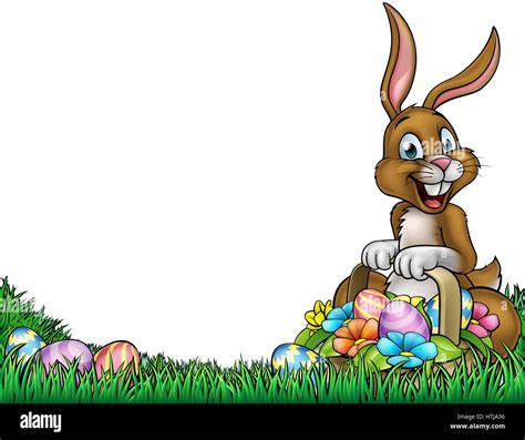 Easter Eggs Cartoon Border Cartoon Easter Eggs On Meadow Green Grass