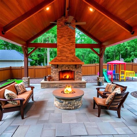 20 Backyard Pavilions With Fireplaces For Ultimate Comfort