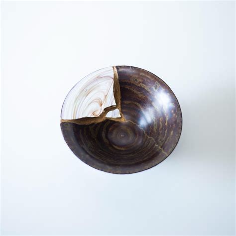 Kintsugi Bowl Cherry Bark And Blue Moon 02 Handmade Japanese Art Millennium Gallery Jp