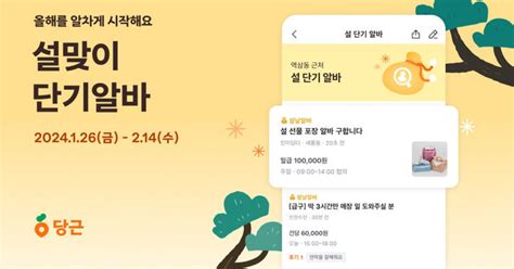설 연휴 집 지키면 30만원 당근알바 명절 맞이 프로모션 진행