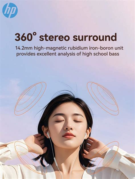 Hp Hp In Ear Monitor Headphones Wired Earbuds With Microphone Hifi Bass With Tpe Cable 3 5mm And