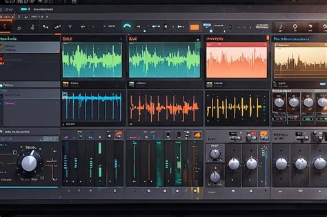 Audio Editing And Mixing Software Interface With Headphones And Microphone Premium Ai Audio Editing And Mixing Software Interface With Headphones And Microphone Premium Ai