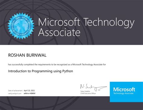 Roshan Burnwal On Linkedin Mta Python Microsoft Programming