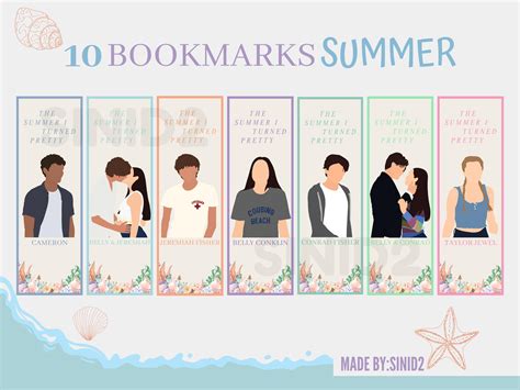 Summer Turned Pretty Bookmark Set Minimalist Line Art Pop Poster Print