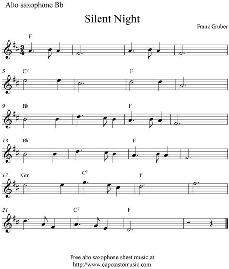 Alto Saxophone Sheet Music For Beginners