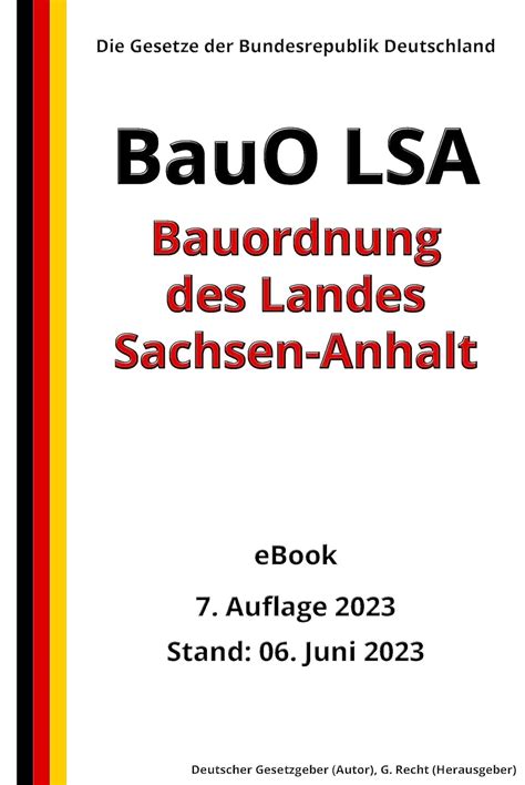 Bauordnung Des Landes Sachsen Anhalt Bauo Lsa 7 Auflage 2023 Die