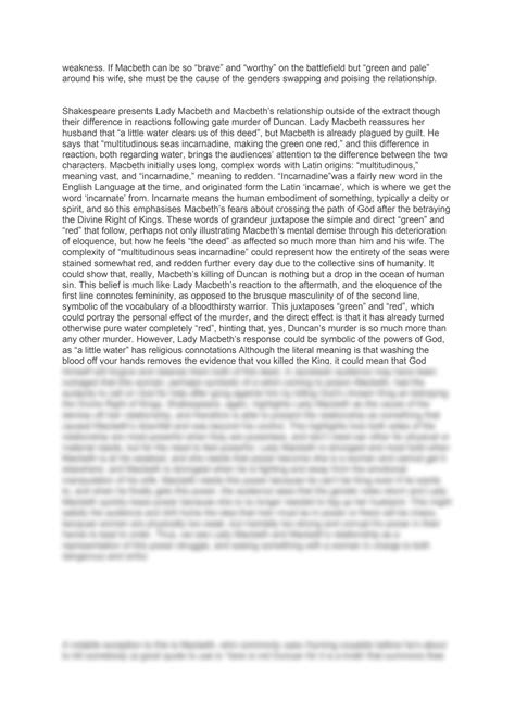 Solution How Does Shakespeare Present The Relationship Between Macbeth