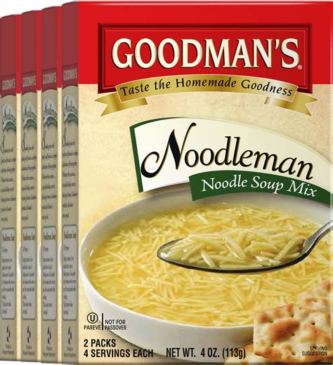 Goodmans Noodle Soup Mix 4oz 4 Packs Of 2 Soup Packets
