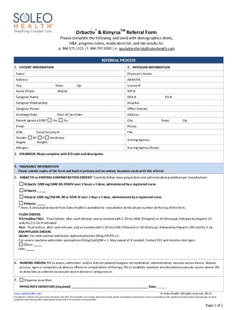 Fillable Online Orbactiv Oritavancin Referral Order Form Fax Email