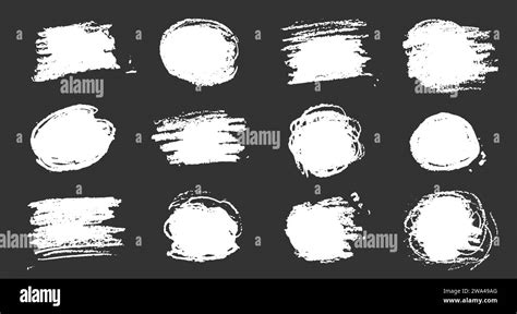 Chalk Texture Stain Set Hand Drawn Chalk Background Doodle Effect