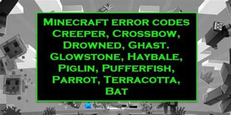 Minecraft Error Code Crossbow Creeper Glowstone On Pc