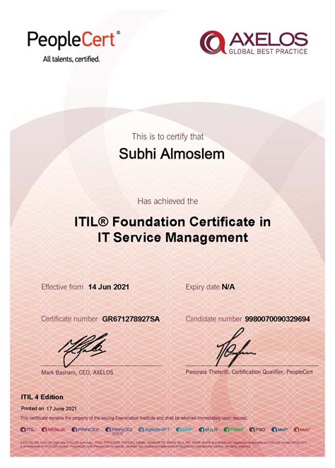 Subhi Almouslem On Linkedin Itilv4 Axelos Itilcertified Itil4foundation Certification…