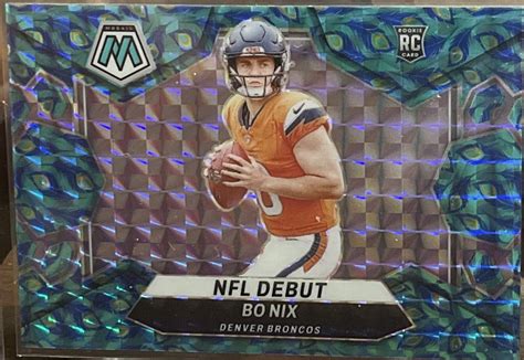 Bo Nix Peacock Choice 271 Prices 2024 Panini Mosaic Football Cards