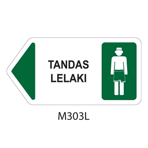 Tandas Lelaki Tandas Perempuan With Arrow Sign Sticker 100x200mm We