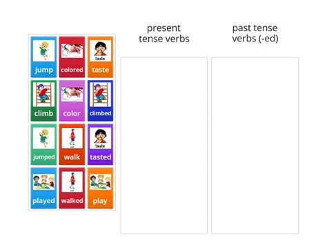 Regular Past Tense Verbs Categorize