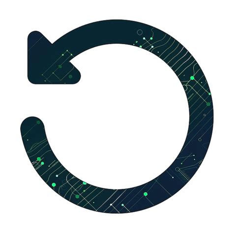 Premium Photo Rotate Left Icon Green Technology Texture