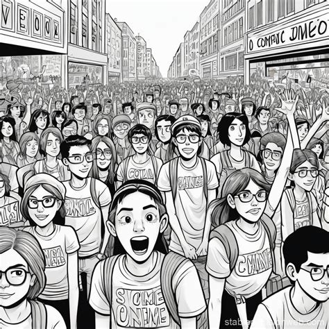 Animated Protest Of Young Activists Stable Diffusion Online