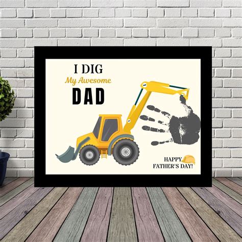 Handprint Art Craft For Dad Daddy Grandpa Fathers Day Printable I Dig