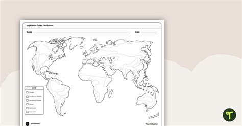 World Vegetation Zones Mapping Template Teach Starter Worksheets
