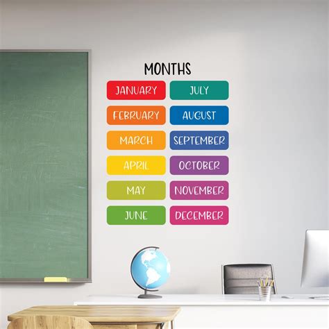 Months Decal Classroom Decor Teacher Wall Art Etsy