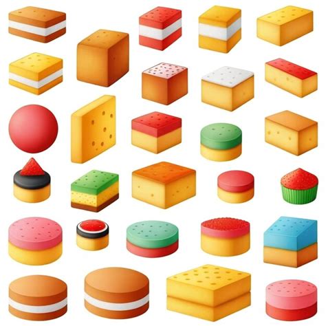 Sponge Vector Set White Background Isolated A High Quality Premium Ai Generated Vector