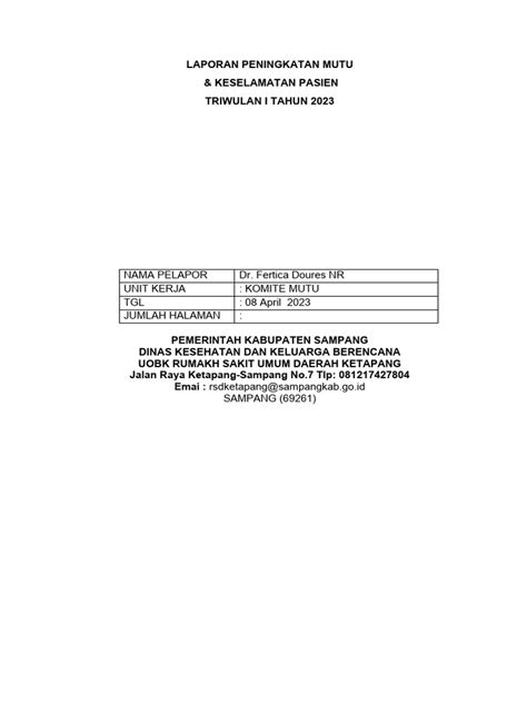 Laporan Pmkp Triwulan 1 Th 2023 Rsdk Pdf