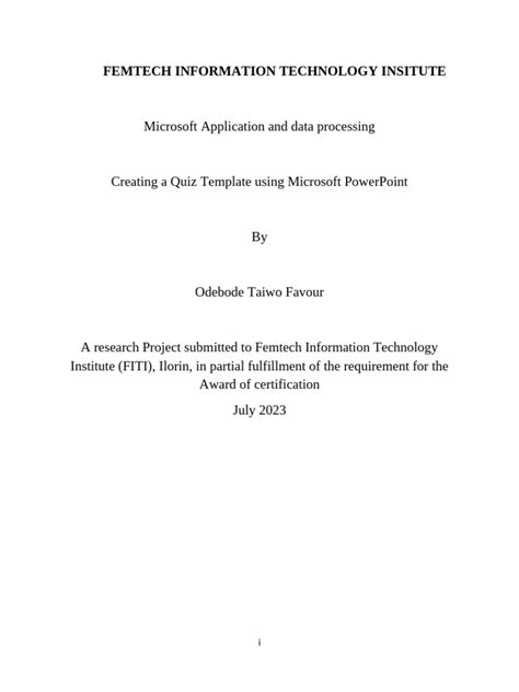 Femtech Information Technology Insitute Pdf