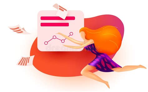 Woman Flies Around Business Solution Elements Data Analysis Business
