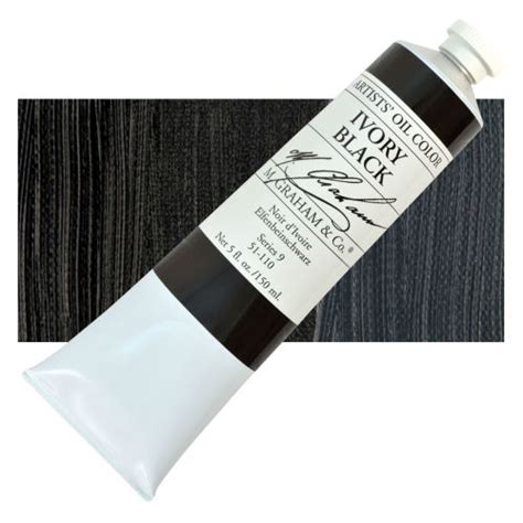 M Graham Artists Oil Color Ivory Black 5 Oz Tube Blick Art Materials