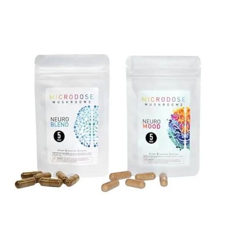 Microdose Mushrooms Sample Pack Neuro Blend And Neuro Mood 5 Capsules