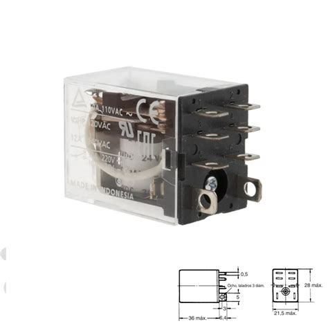RelÉ De Potencia Omron Ly2 110vac 10a 2co Dpdt Soldar Conectrol S